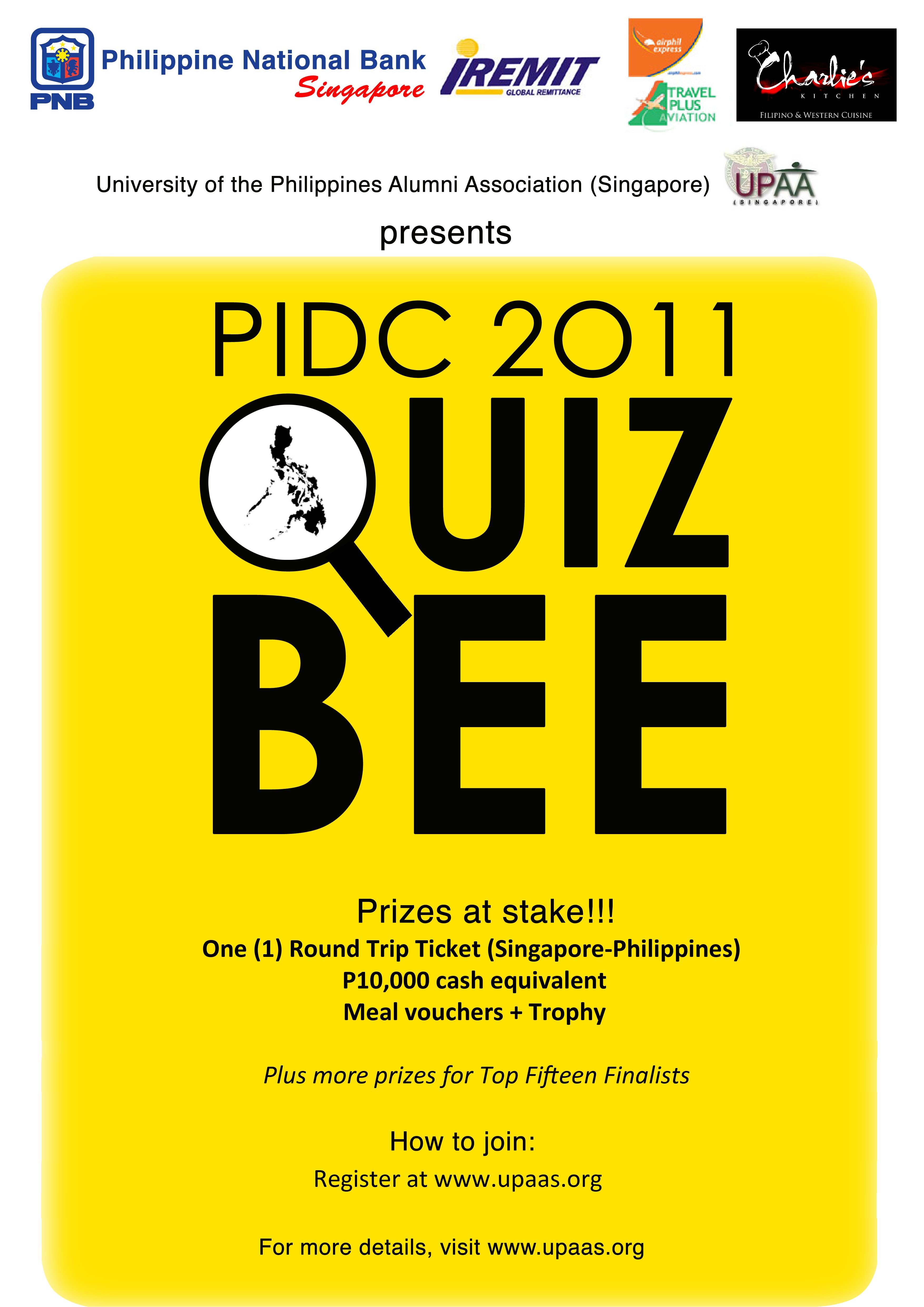 PIDC 2011 Quiz Bee University Of The Philippines Alumni Association PIDC 2011 Quiz Bee University Of The Philippines Alumni Association